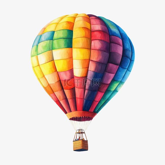 彩色热气球绘画素材图片免费下载-千库网