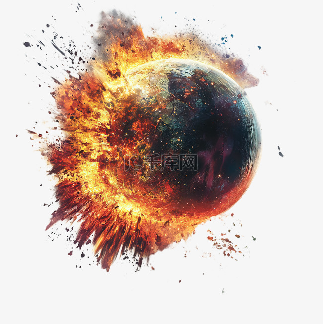 爆炸的星球插图素材图片免费下载-千库网
