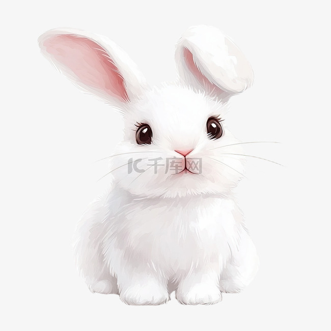 可爱的白色兔子图素材图片免费下载-千库网