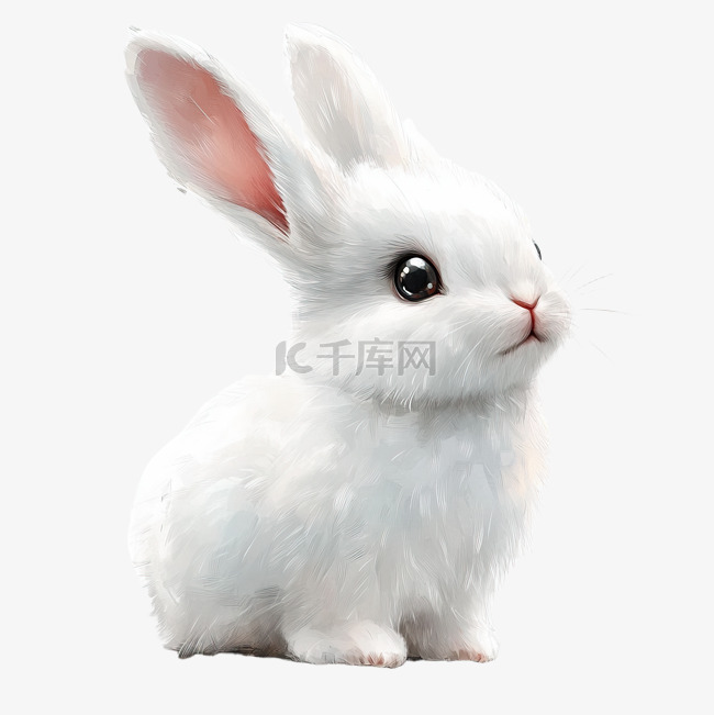 可爱的白色兔子图素材图片免费下载-千库网
