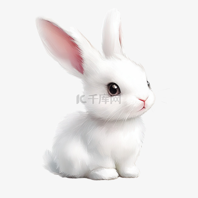 可爱的白色兔子图素材图片免费下载-千库网