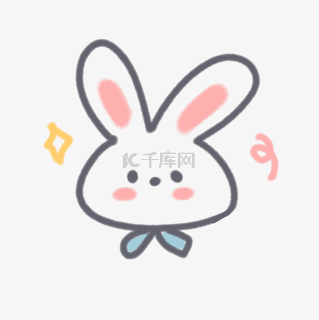 手绘简约线条小兔子免抠素材图片免费下载-千库网