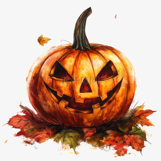 万圣节装饰南瓜绘画素材图片免费下载-千库网