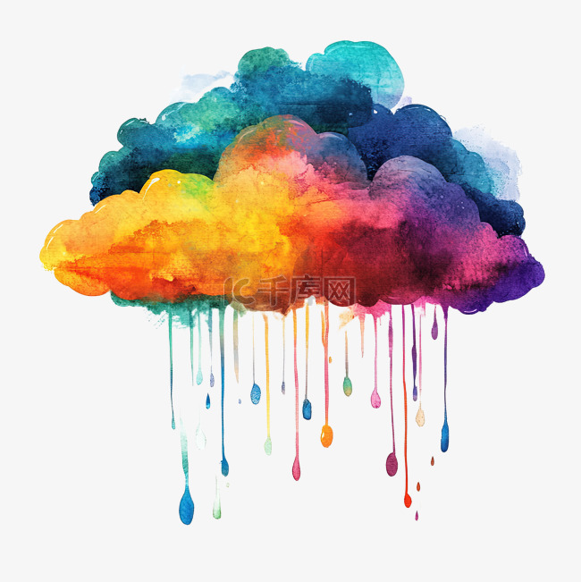 充满活力的雨云艺术品素材图片免费下载-千库网