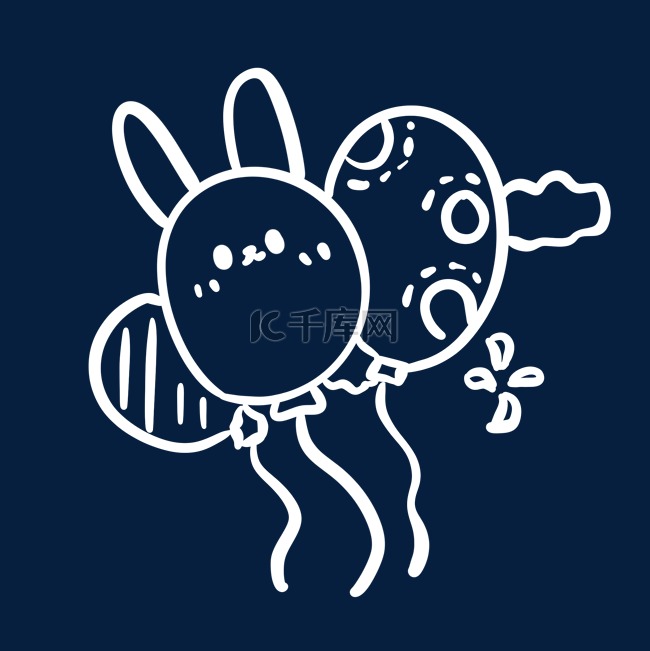 卡通可爱小兔子气球插画免抠素材图片免费下载-千库网