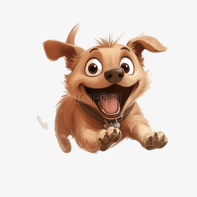 快乐卡通狗跑素材图片免费下载-千库网