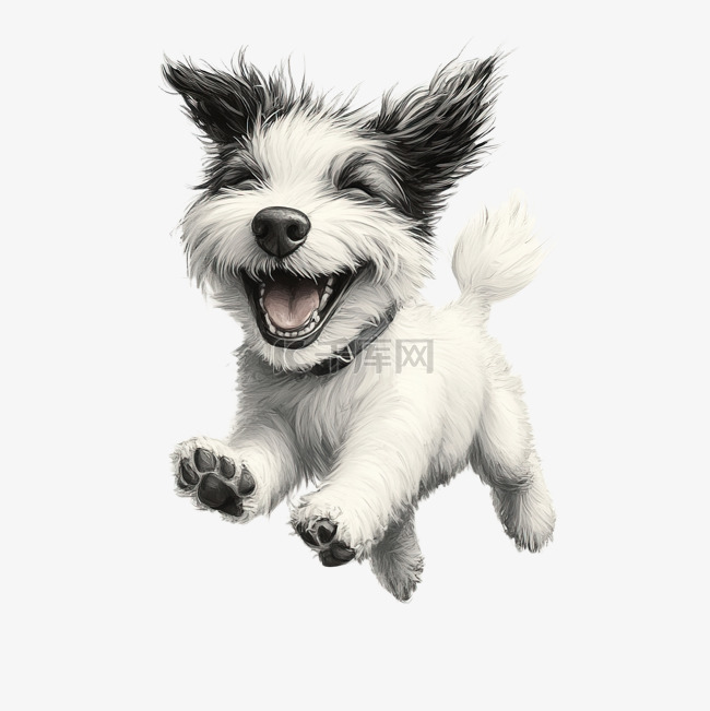 快乐卡通狗跑素材图片免费下载-千库网
