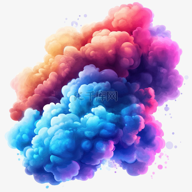 多彩卡通云素材图片免费下载-千库网