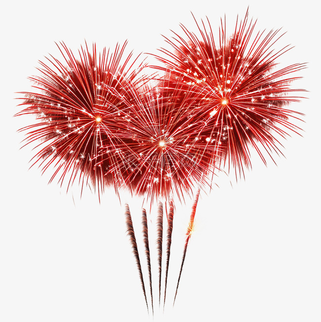 漂浮的红色烟花表演素材图片免费下载-千库网