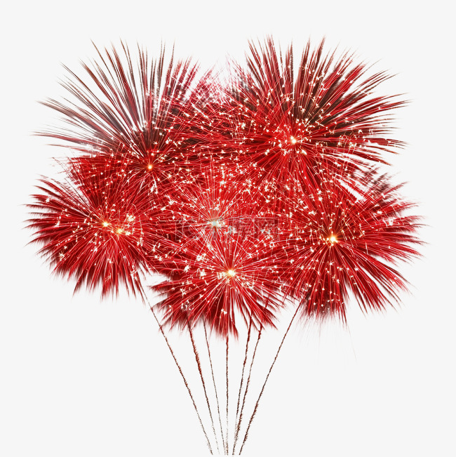漂浮的红色烟花表演素材图片免费下载-千库网
