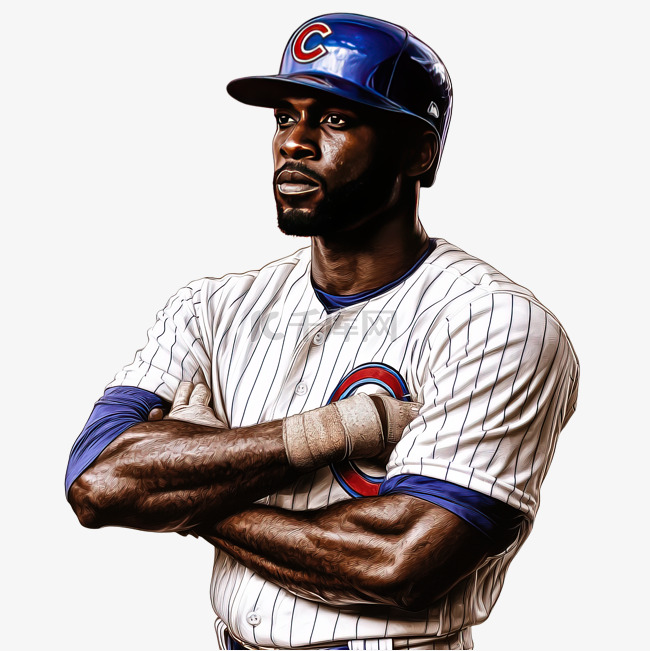 芝加哥小熊队棒球运动员交叉双臂素材图片免费下载-千库网