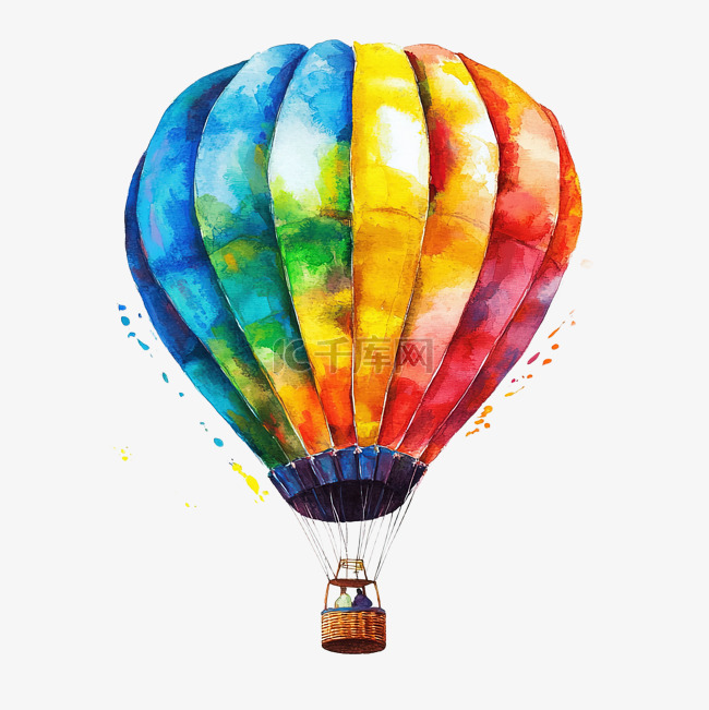 充满活力的热气球绘画适合艺术和装饰素材图片免费下载-千库网