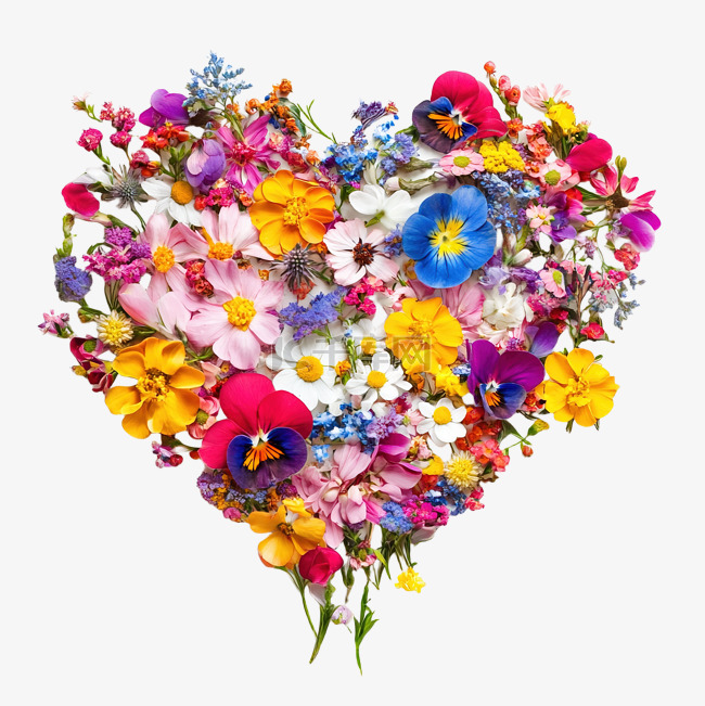 心形插花象征爱情和友谊素材图片免费下载-千库网