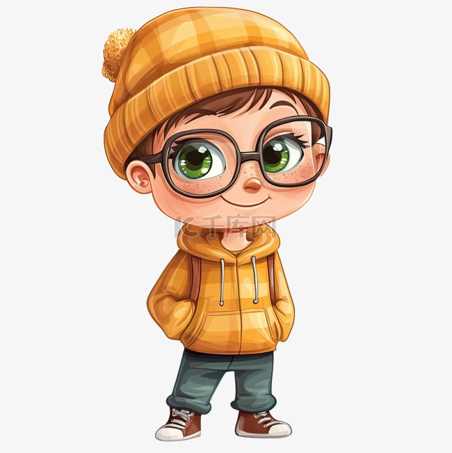 矮个子小孩吉祥物卡通素材图片免费下载-千库网