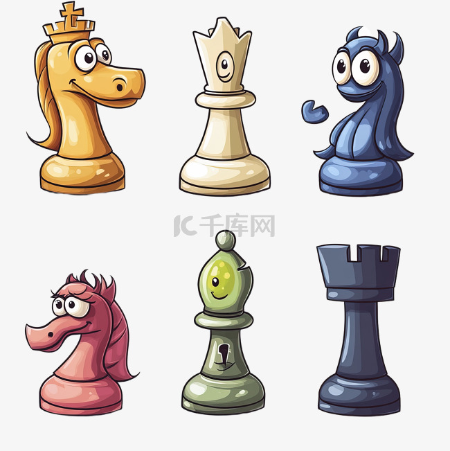 有趣可爱的国际象棋卡通人物素材图片免费下载-千库网
