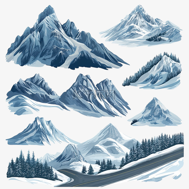 通往雪山之路素材图片免费下载-千库网