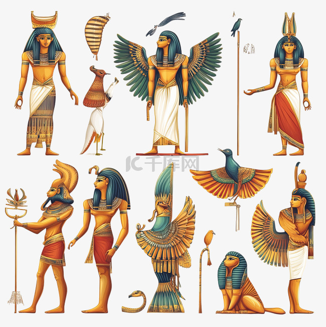 古埃及神与动物素材图片免费下载-千库网