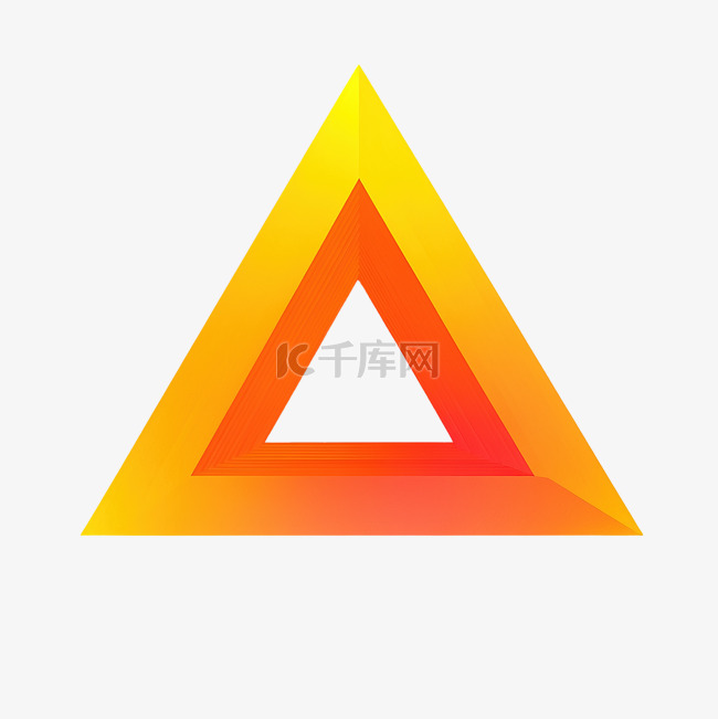 橙色渐变三角形素材图片免费下载-千库网