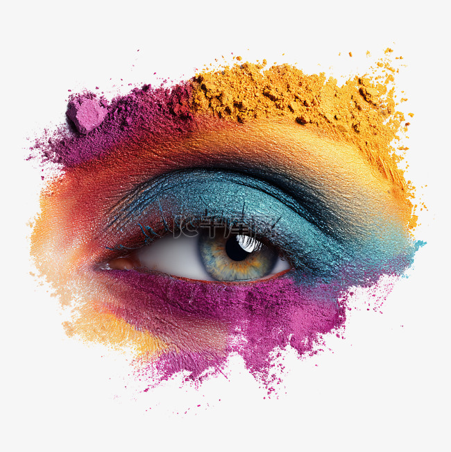 化妆炫彩眼影素材图片免费下载-千库网