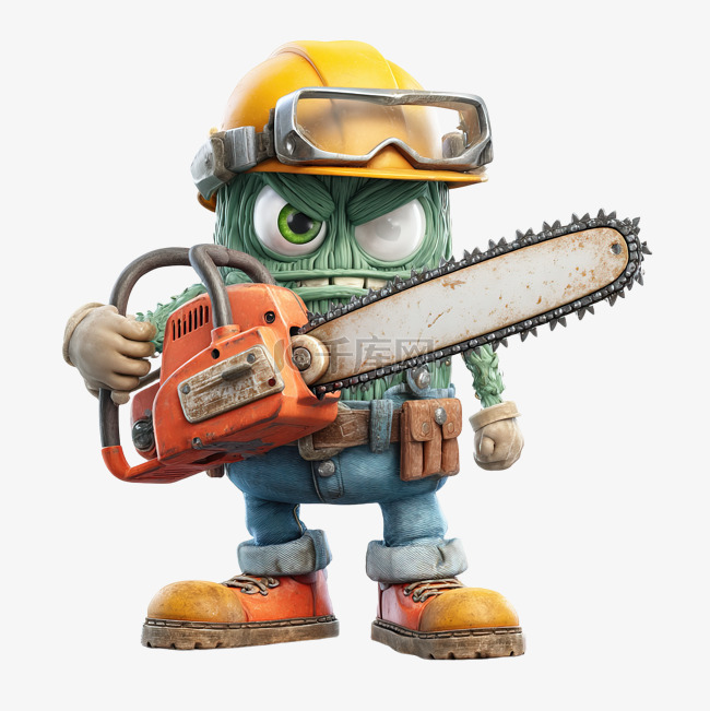 卡通电锯人物素材图片免费下载-千库网