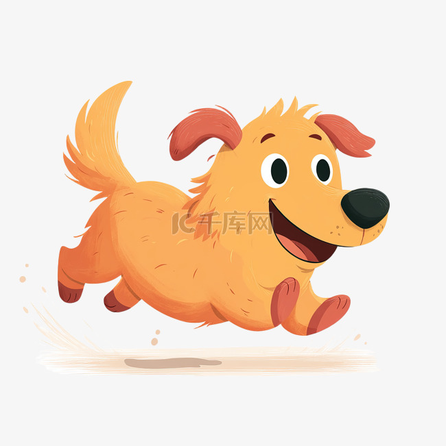 可爱的小狗跑卡通平面素材图片免费下载-千库网