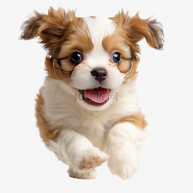 可爱的小狗跑来跑去玩耍着脸上带着幸福的表情素材图片免费下载-千库网
