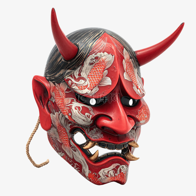 锦鲤武士般若面具素材图片免费下载-千库网