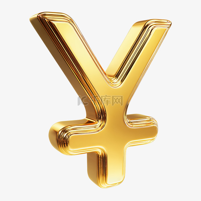 金色人民币符号卡通素材图片免费下载-千库网