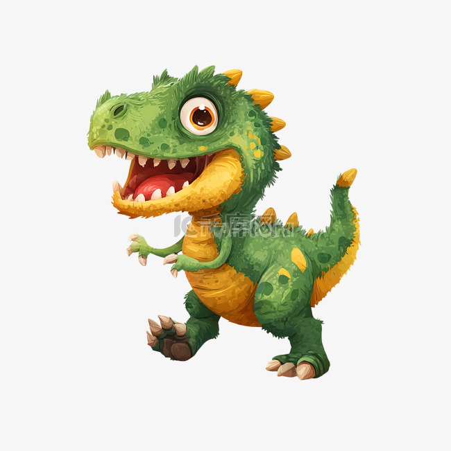 卡通霸王龙恐龙可爱恐龙角色素材图片免费下载-千库网