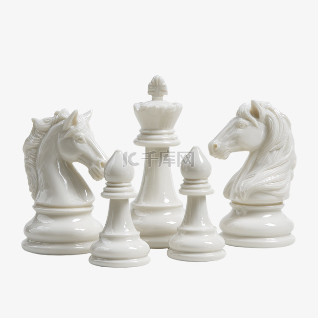 国际象棋棋子套装白色素材图片免费下载-千库网