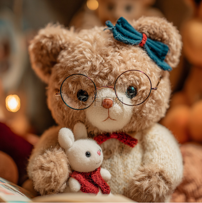 可爱毛绒熊配饰头像素材图片免费下载-千库网