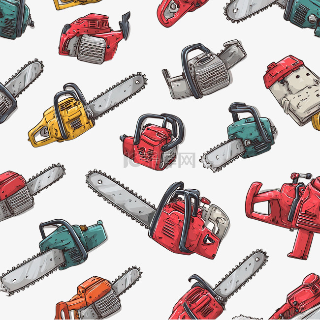 电锯图案卡通风格素材图片免费下载-千库网