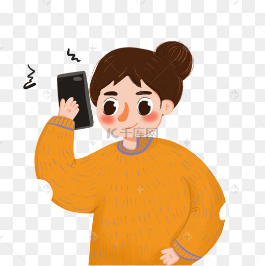 看手机卡通人物图片-看手机卡通人物图片素材免费下载-千库网