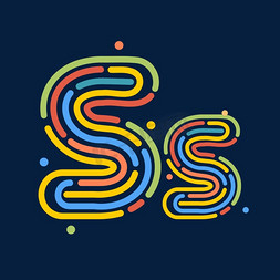 创意卡通线条字母Ss艺术字设计图片-千库网