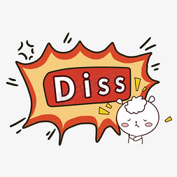 Diss卡通创意对话框艺术字设计图片-千库网