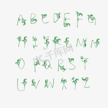 26个英文字母大小写图片素材-26个英文字母大小写模板图片下载-千库网