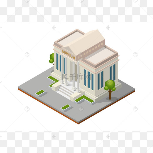 博物馆建筑卡通图片-博物馆建筑卡通图片素材免费下载-千库网