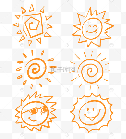 炎热简笔画图片-炎热简笔画图片素材免费下载-千库网