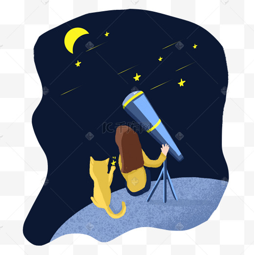望远镜看星星图片-望远镜看星星图片素材免费下载-千库网