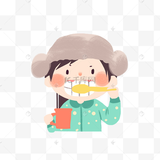 起床刷牙图片-起床刷牙图片素材免费下载-千库网