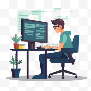 码农人物图片-码农人物素材-码农人物模板图片下载-千库网