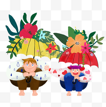 花草雨图片-花草雨PNG素材-花草雨模板图片下载-千库网
