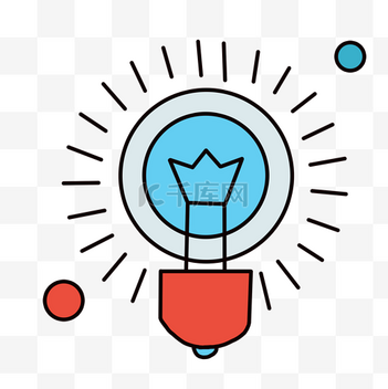 蓝色小灯泡图标icon设计素材-蓝色小灯泡图标EPS模板下载-千库网
