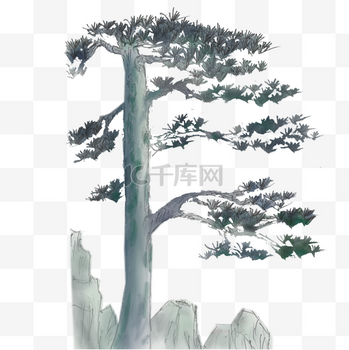 松树国画图片_松树国画素材-松树国画图片大全-千库网