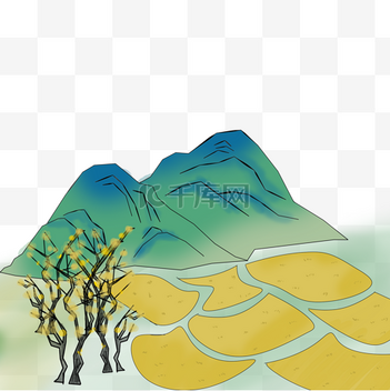 麦田水墨图片_麦田水墨素材-麦田水墨图片大全-千库网