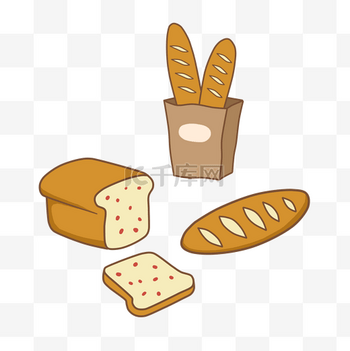 卡通面包图片-卡通面包素材-卡通面包模板图片下载-千库网