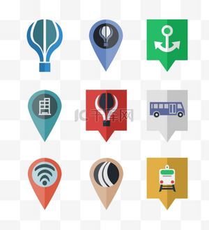 APP地图UI扁平图标icon素材图片免费下载-千库网