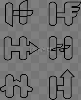 4款字母r标志设计素材-4款字母r标志模板设计-海报PSD图片下载-千库网