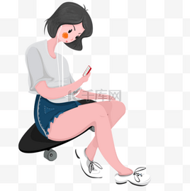 商圈年轻人玩手机图标icon设计素材-商圈年轻人玩手机图标PSD模板下载-千库网