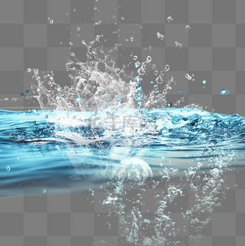 水喷溅蓝色设计素材-水喷溅蓝色模板设计-海报图片下载-千库网